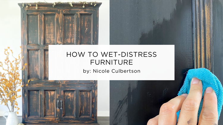 Black and grey distressed furniture store